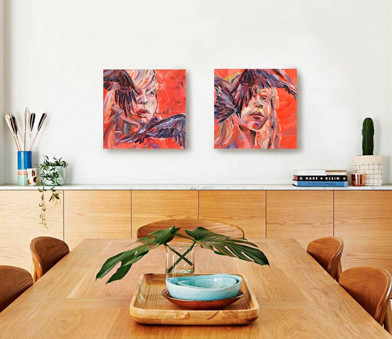 Red Lips Creative Original Painting on Canvas Unique Red - Etsy