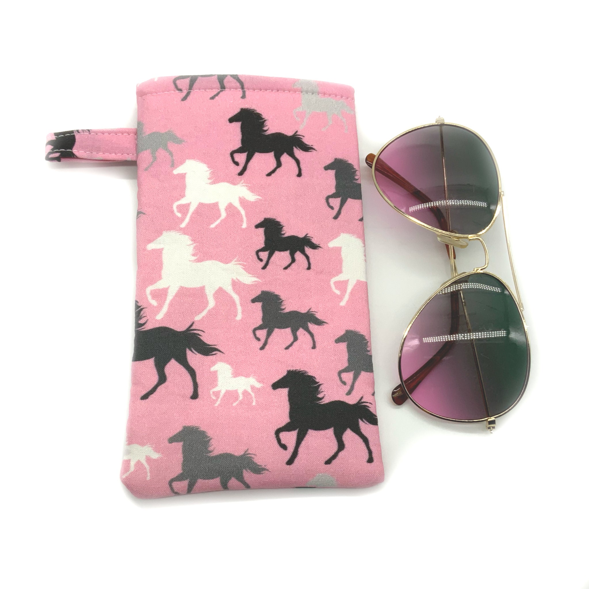 Horse Print Sunglass Case Fun Horse Print Eyeglass Case | Etsy