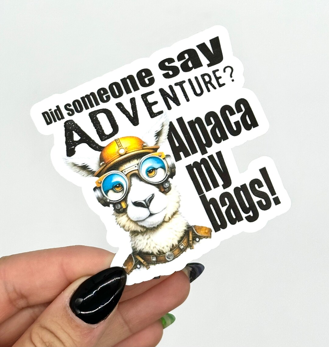 Alpaca Sticker Gift for Travel Lover Alpaca Vinyl Sticker Party Favor ...