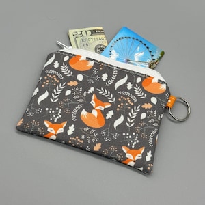 Fox Change Purse Zipper Pouch, Woodland Animal Lover Gift, Fox Zipper ...