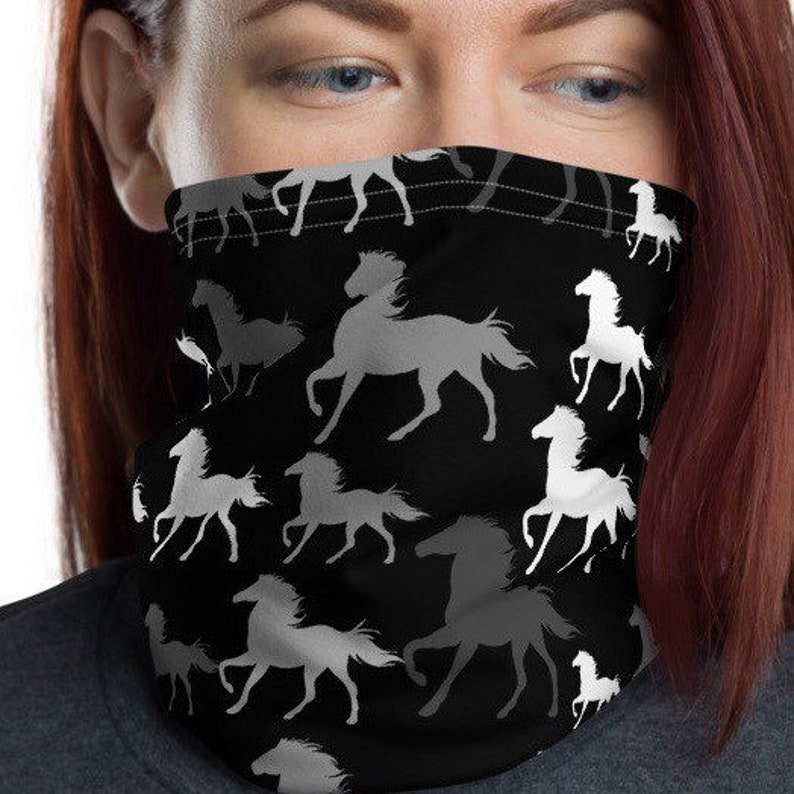 Horse Print Headband Horse Face Mask Fun Print Cute Design | Etsy