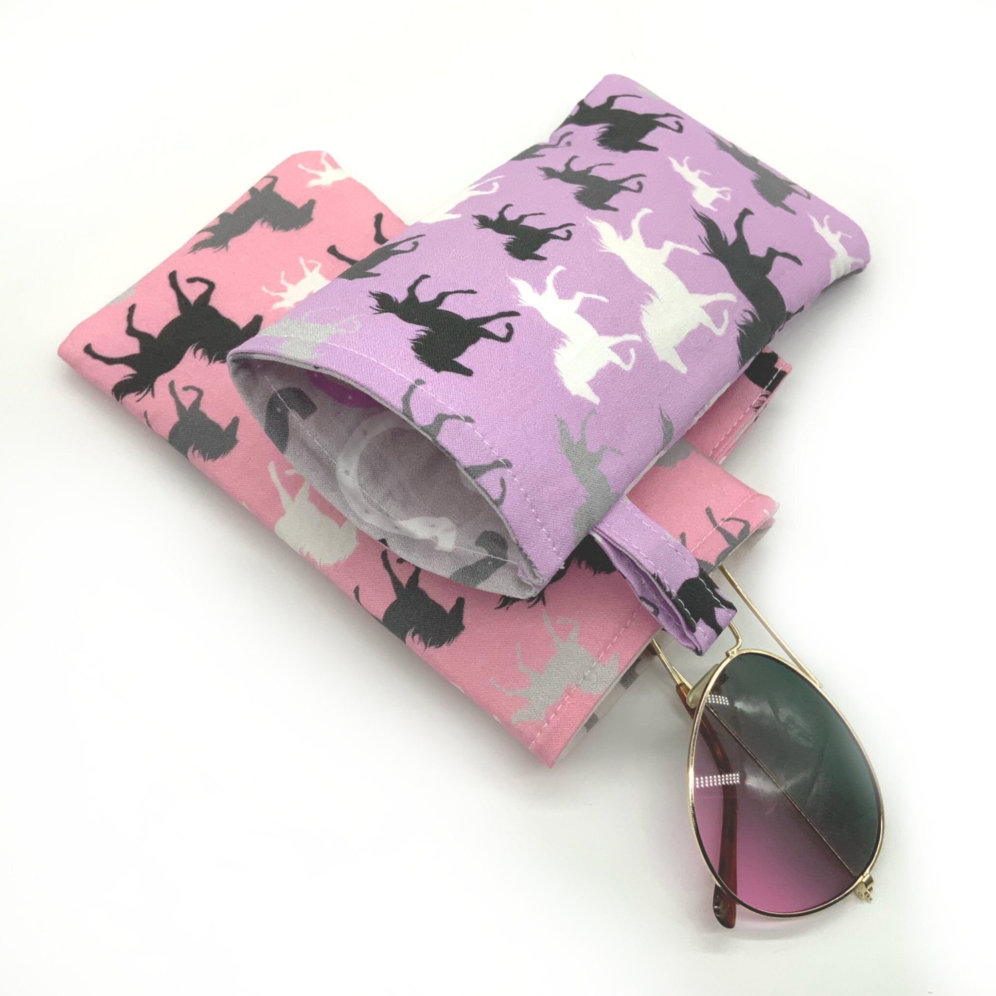 Horse Print Sunglass Case Fun Horse Print Eyeglass Case | Etsy