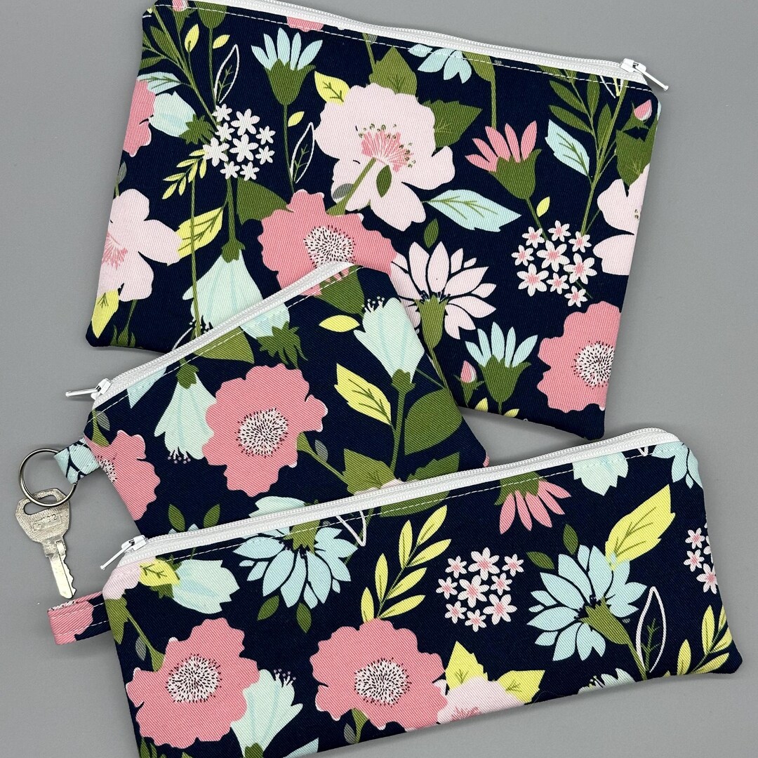 Floral Pouch Gift Set for Flower Lover Zipper Pouches Cute Floral ...