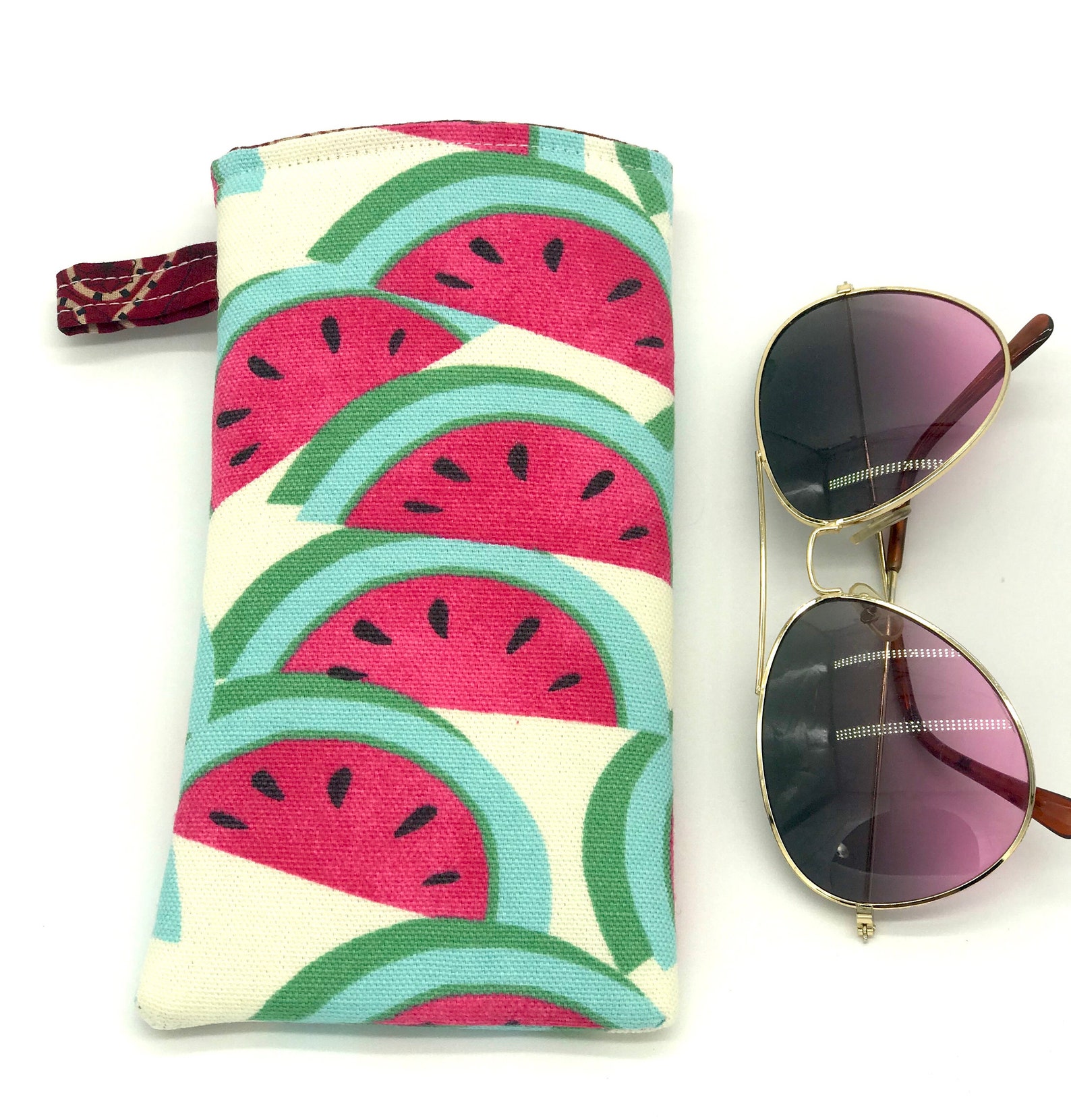 Pineapple Sunglass Case Fun Summer Prints or Watermelon or - Etsy