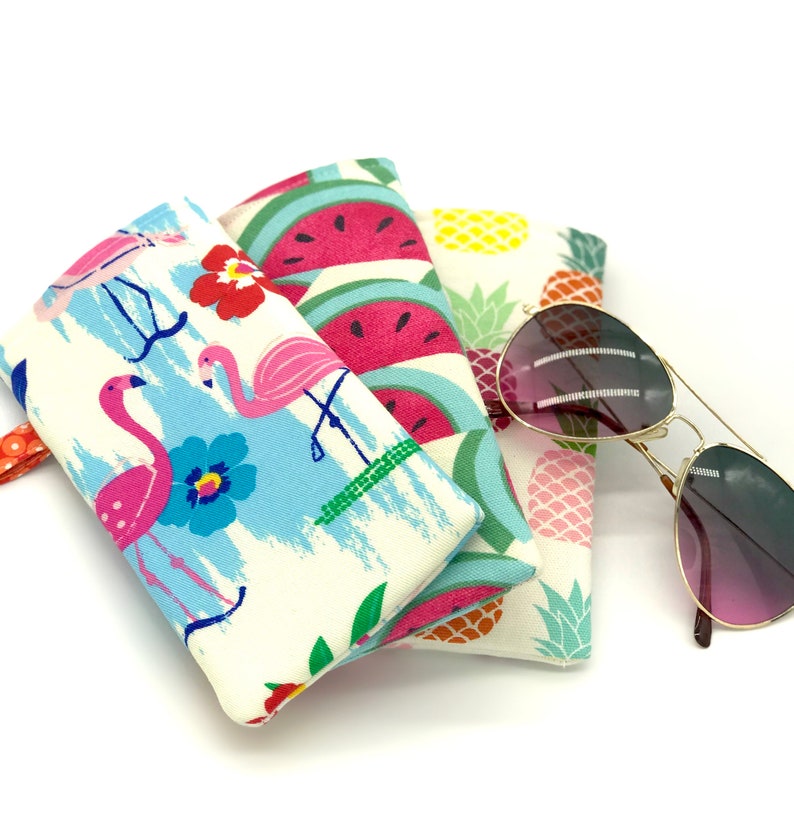 Pineapple Sunglass case fun summer prints or watermelon or | Etsy