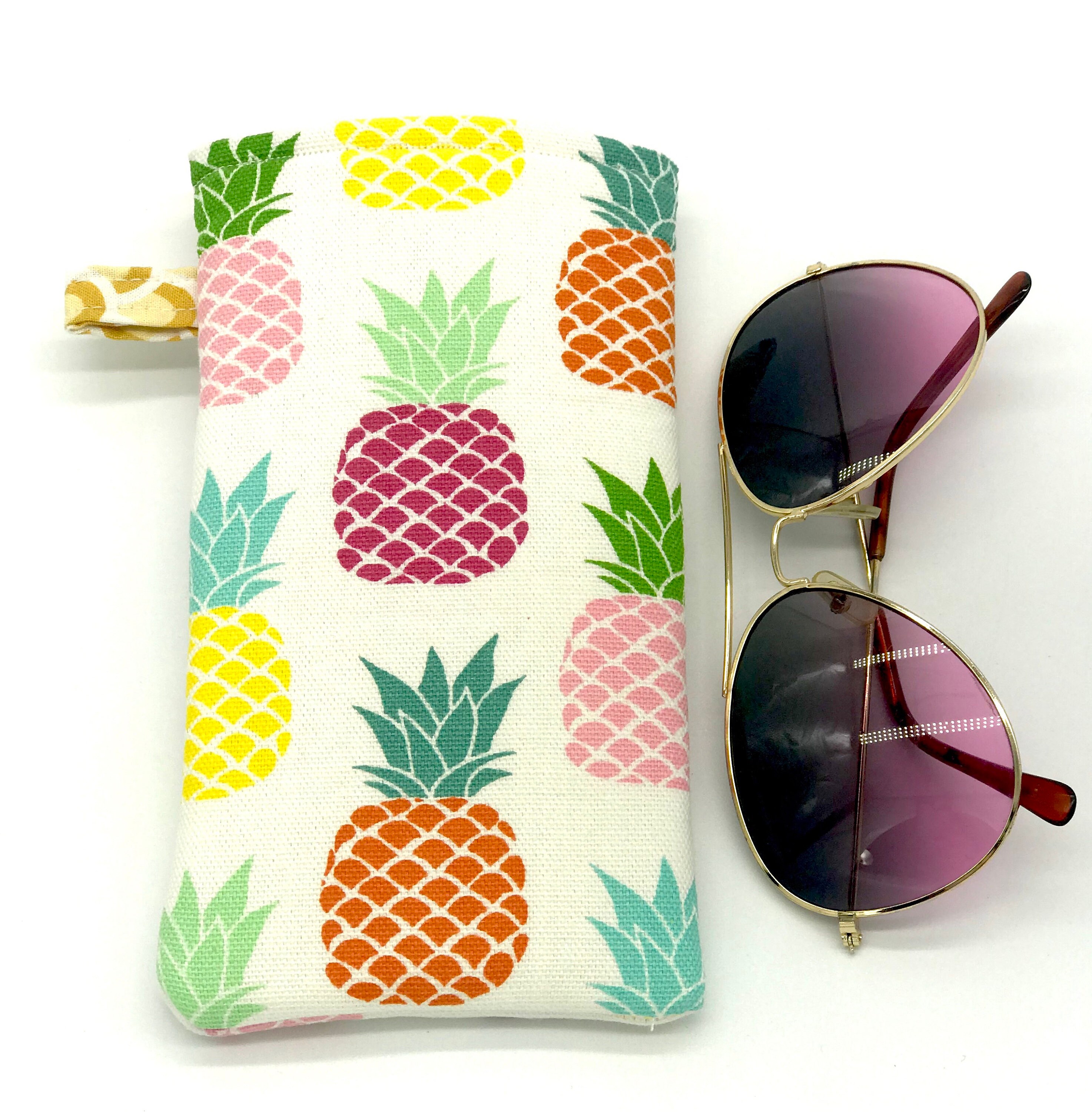 Pineapple Sunglass Case Fun Summer Prints or Watermelon or - Etsy