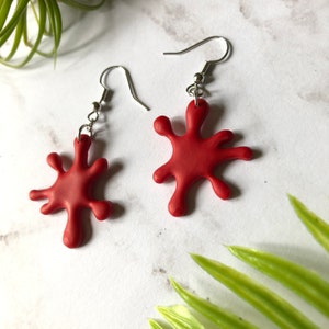 Blood Spatter Halloween Polymer Clay Earrings Halloween Accessories ...