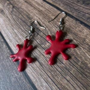 Blood Spatter Halloween Polymer Clay Earrings Halloween Accessories ...