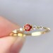 Sterling Sliver Red Tiny Gold Ring, Unique Minimalist Dainty Red Ring ...