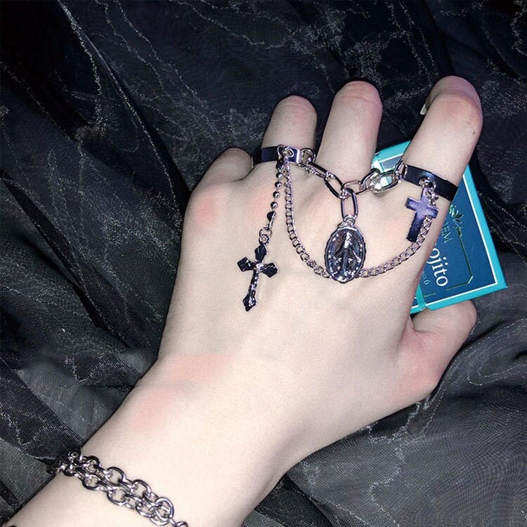 Retro Open Punk Ringschain Ring Party Ringsfashion - Etsy Canada