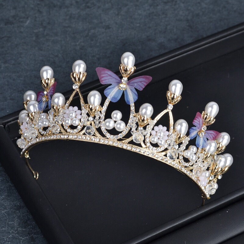 Child Tiara Gold Tiara Child Crown Wedding Tiara Blue | Etsy