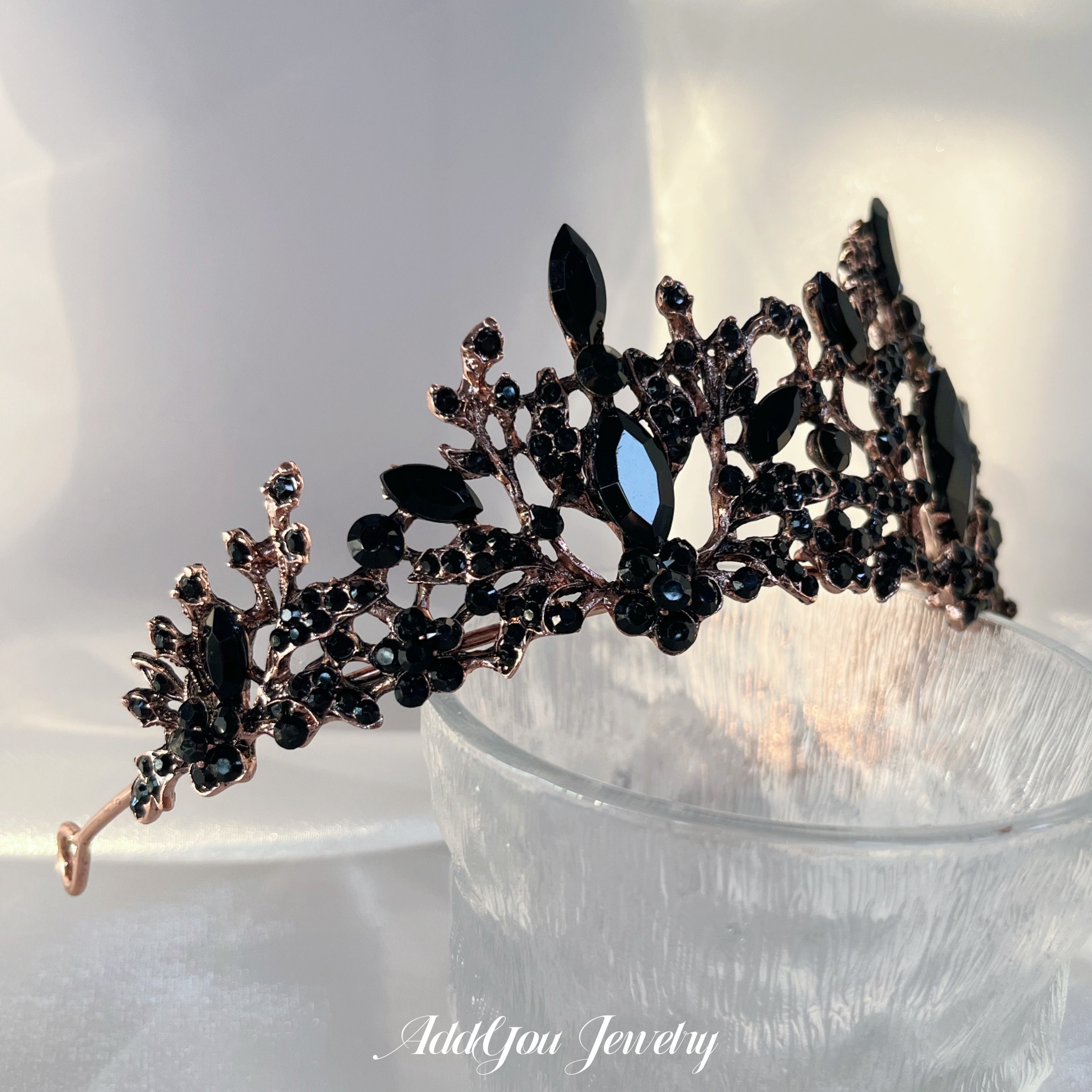 Black Crown Gothic Headdress Gorgeous Queen Crown Black | Etsy