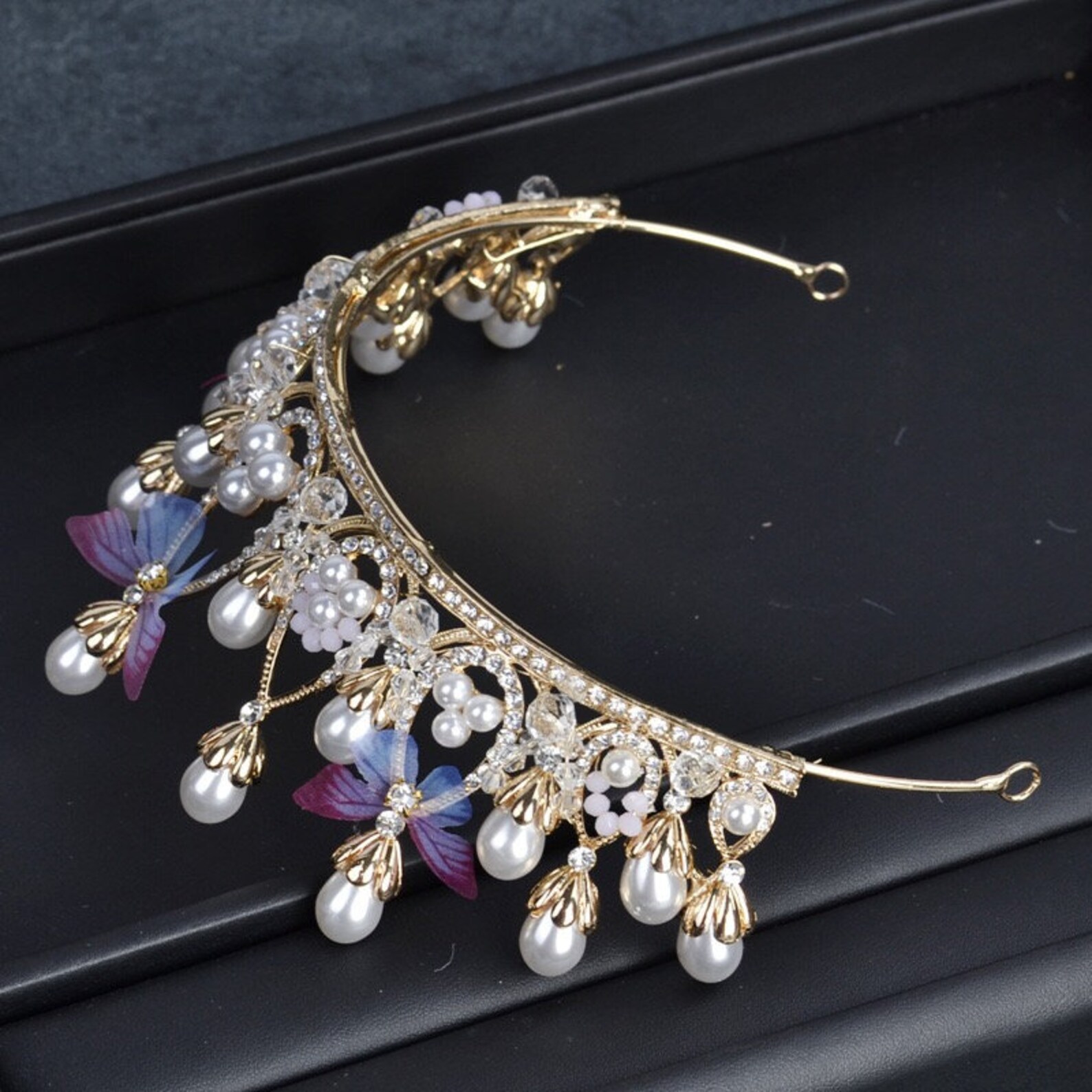 Child Tiara Gold Tiara Child Crown Wedding Tiara Blue - Etsy Australia