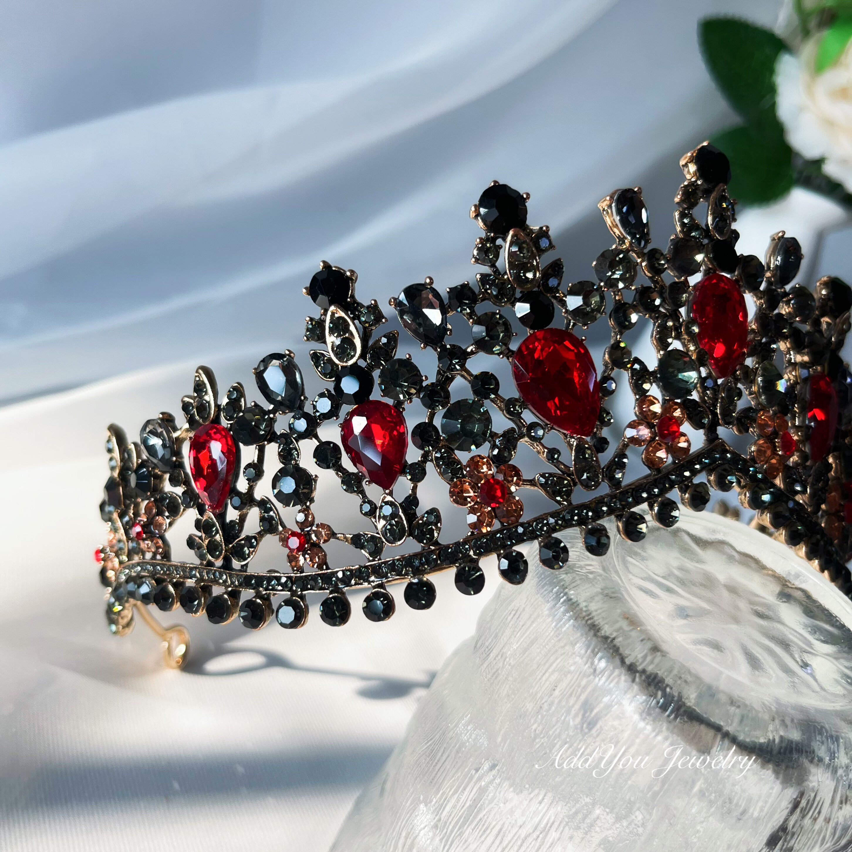 Red Crown Gothic Headdress Gorgeous Queen Crown Red Crystal - Etsy