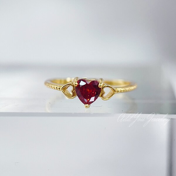 Red Heart Ring - Etsy