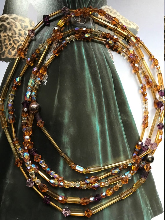 43" Austrian Cut Crystal Bead Necklace - Gem