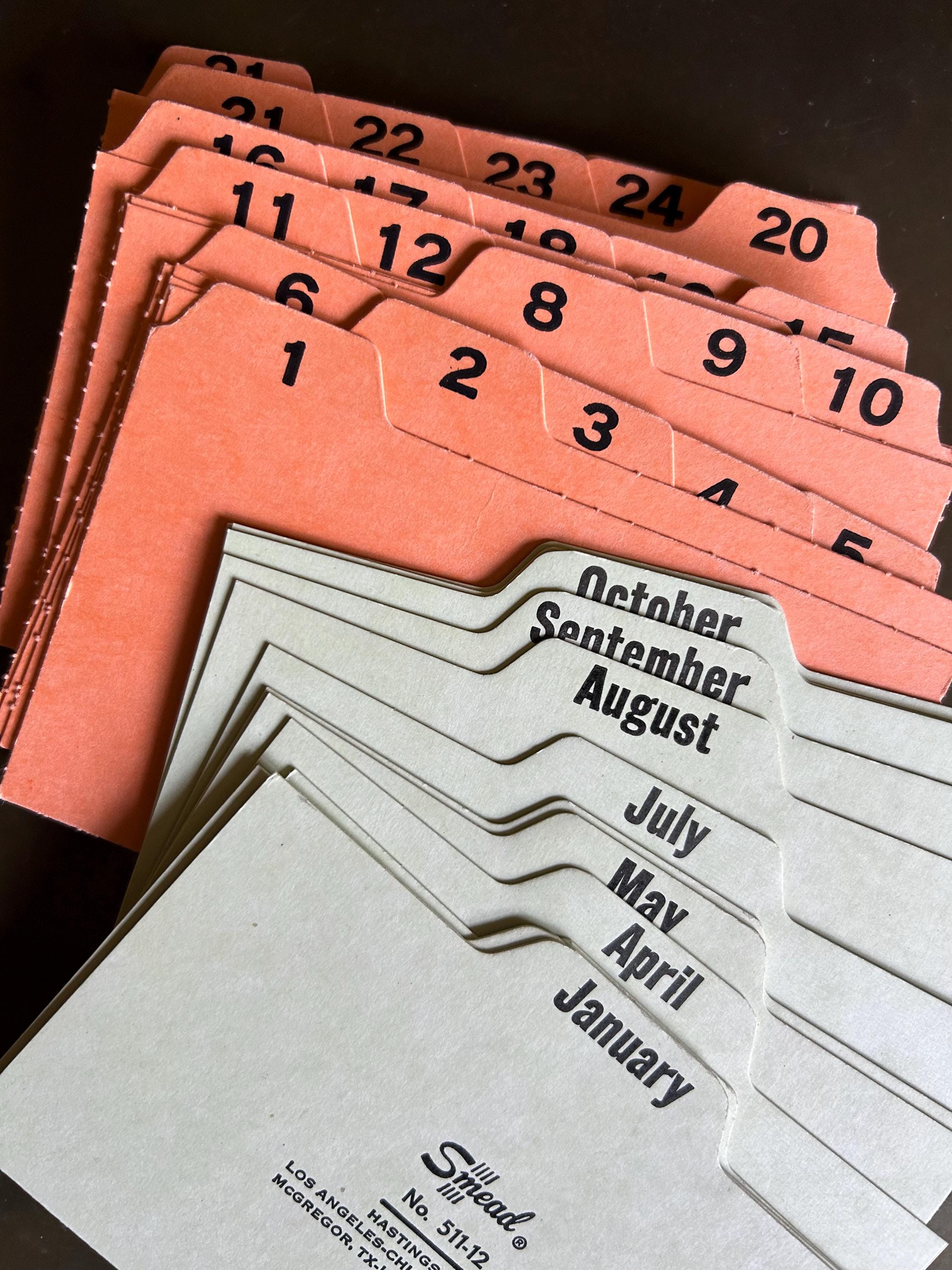 Vintage Smead USA Tab Month & Number Index Cards - Etsy