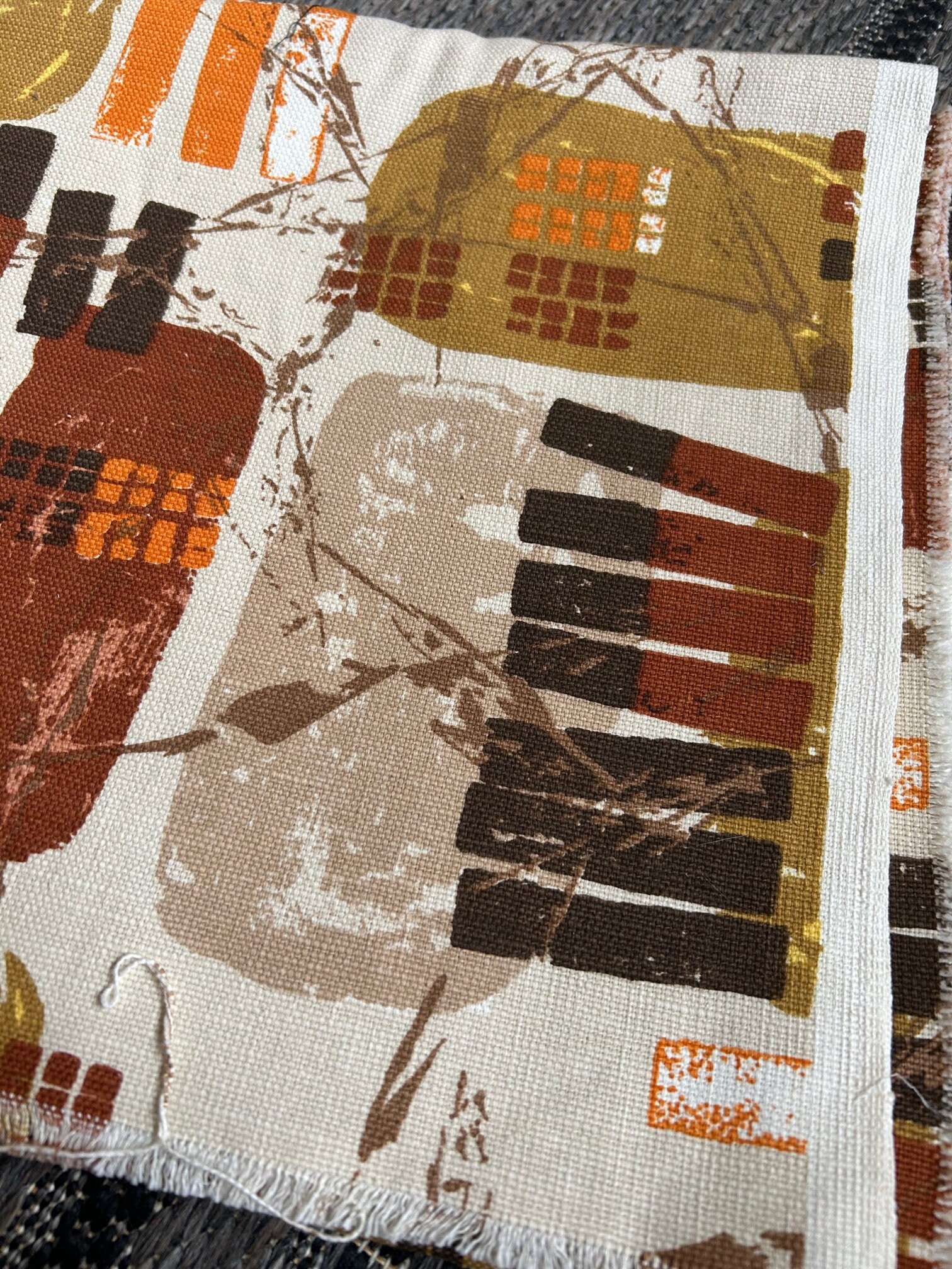 Vintage 1960's Screenprint Linen Fabric - 2 7/8 Yards - Etsy