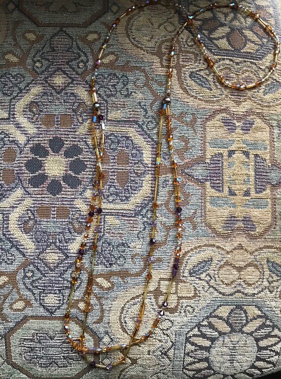 43" Austrian Cut Crystal Bead Necklace - Gem