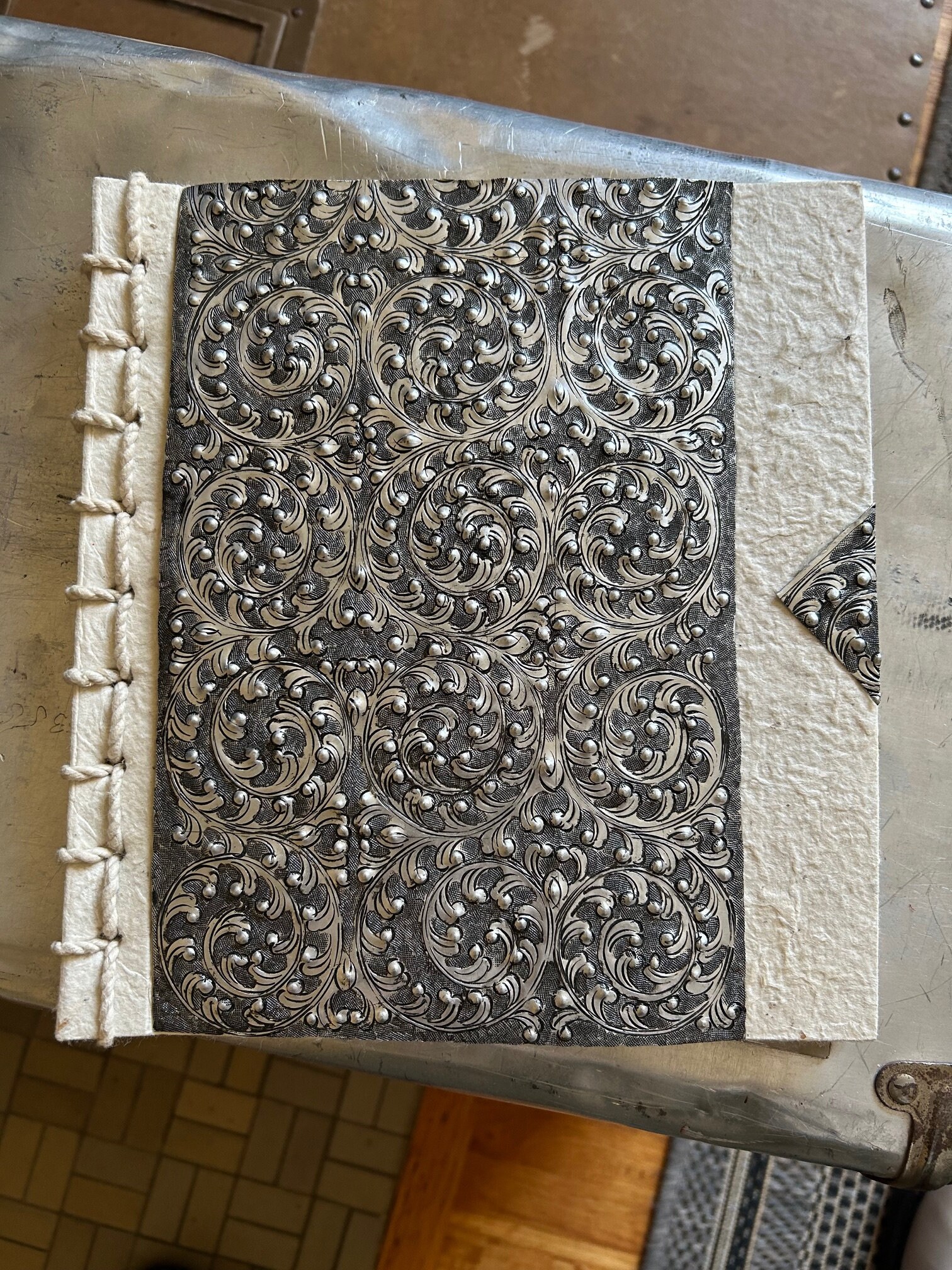 Vintage Handmade Sa Paper, Scroll Metal Cover Design Journal - Etsy