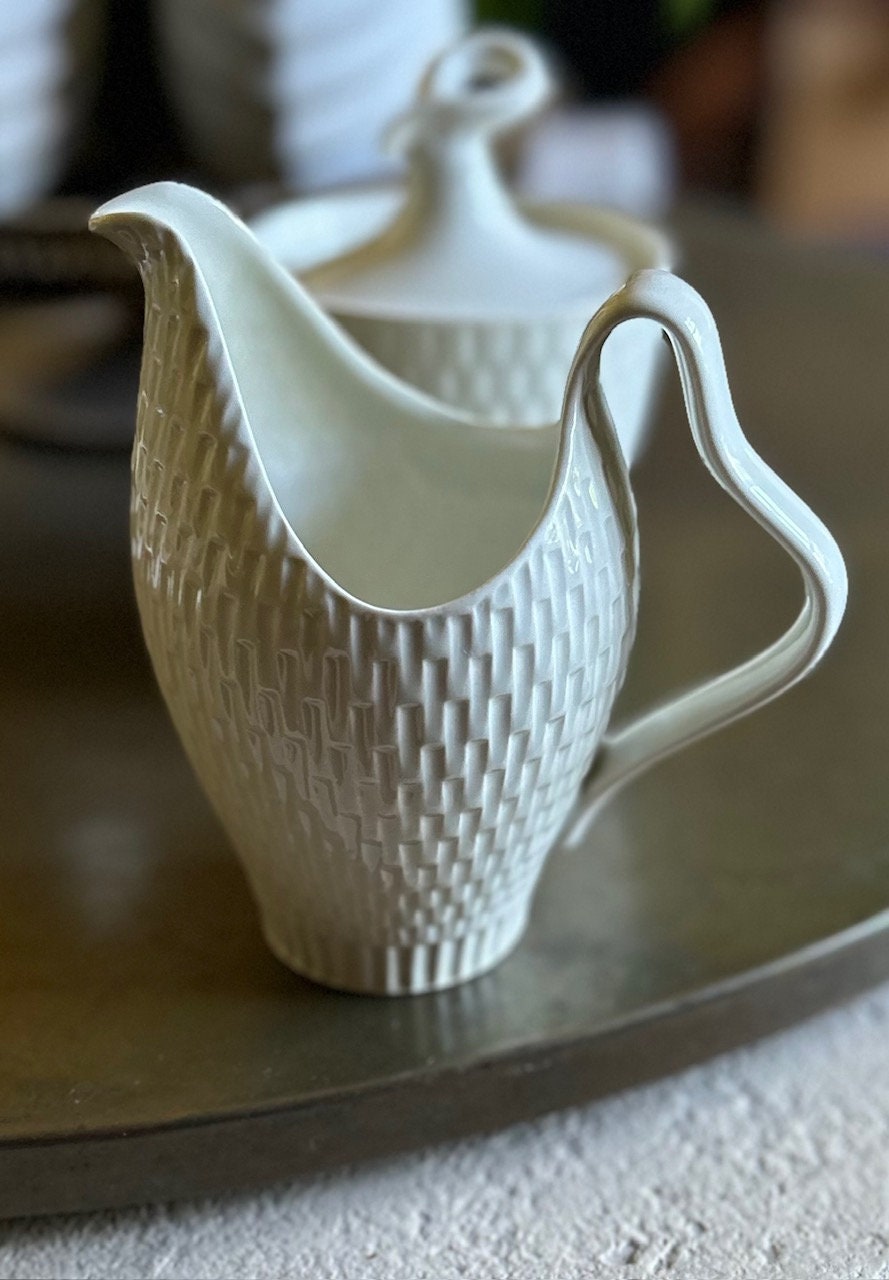 Vintage Red Wing Tweed Tex Creamer & Covered Sugar Bowl - Etsy