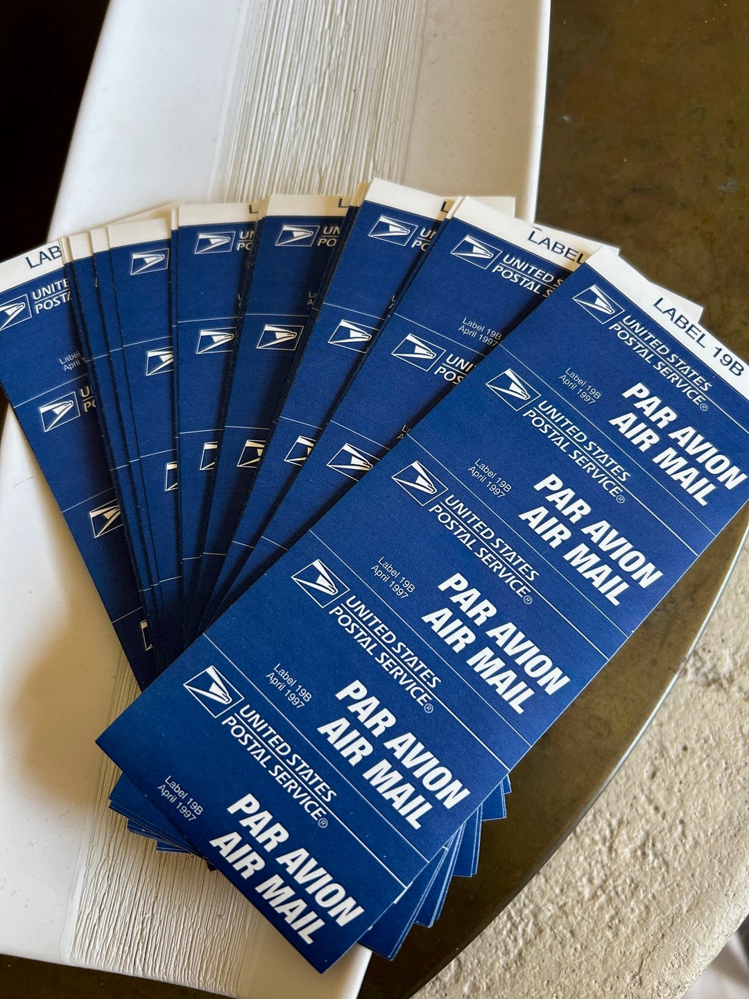 Vintage 175 US Air Mail Par Avion Etiquette Labels April 1997 - Etsy