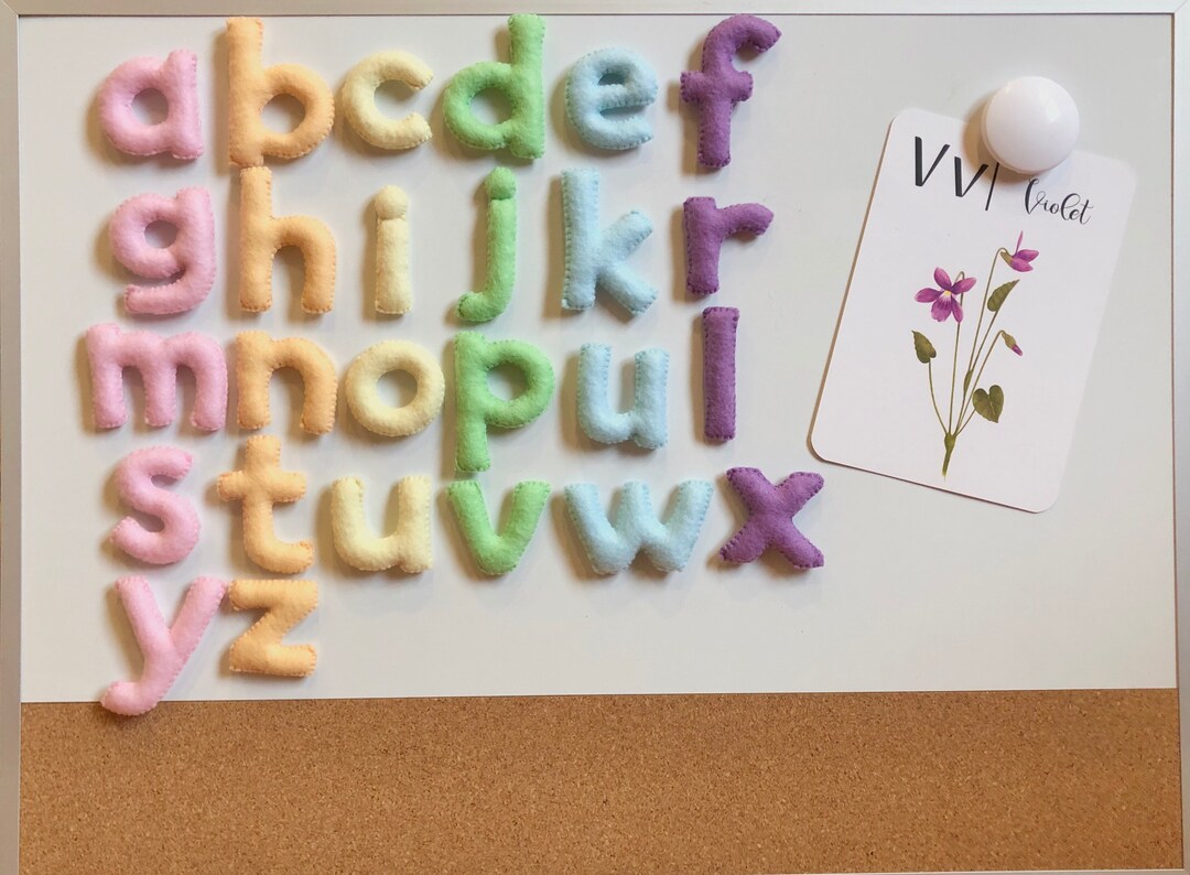 Magnetic Felt Letters in Pastel Colours, Magnetic Alphabet, Fridge ...