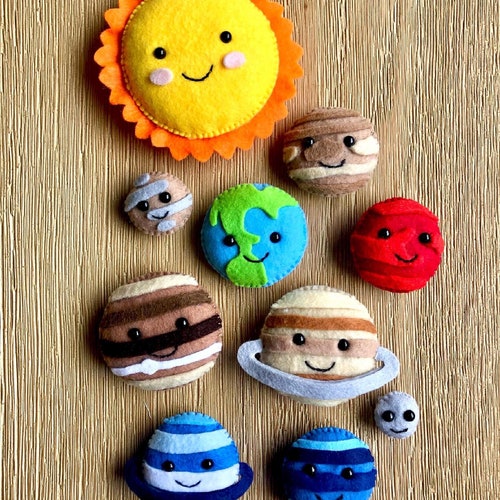 Dwarf Planets Felt Planet Felted Planet Felt Solar System | Etsy