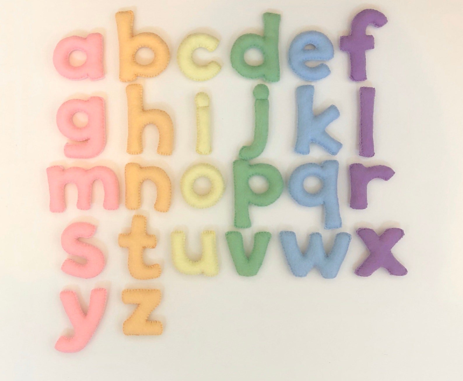 Pastel Rainbow Lowercase Felt Alphabet - Etsy