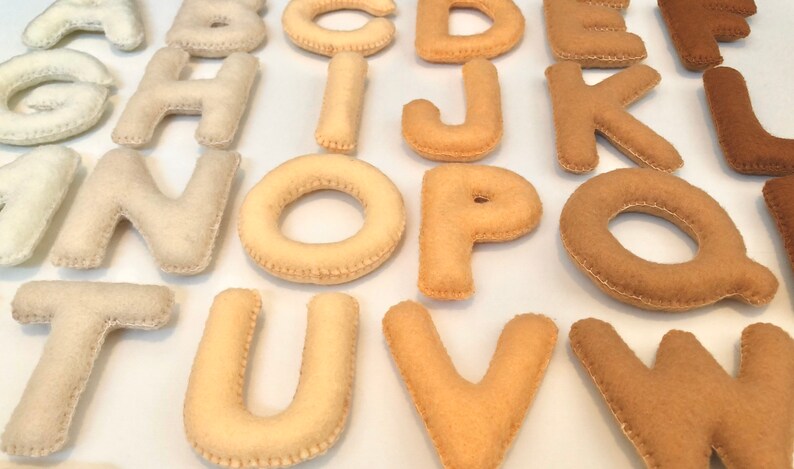 Natural Colour Uppercase Felt Alphabet - Etsy