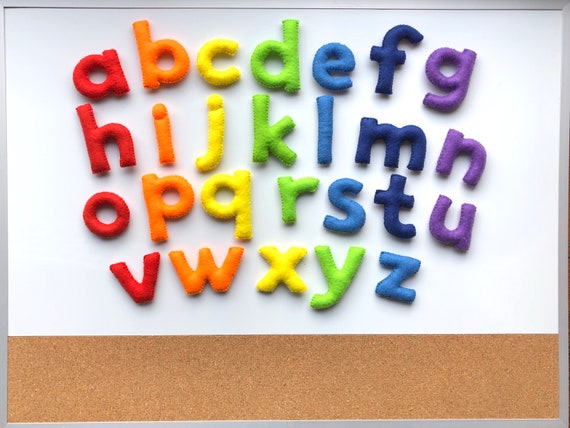 Magnetic Felt Alphabet Rainbow Colour Magnetic Letters | Etsy