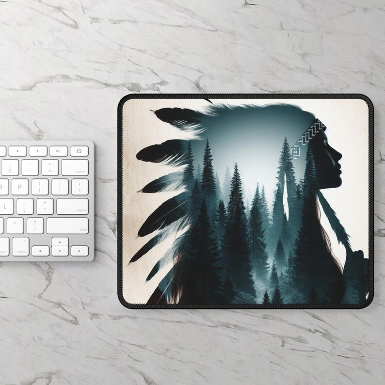 Forest Native Girl - Gaming Mouse Pad - Etsy