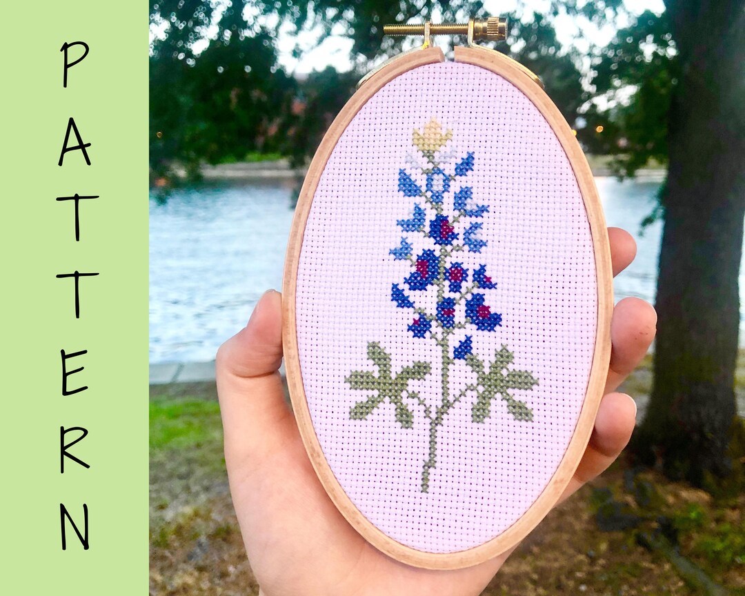Pattern Texas Bluebonnet Easy Cross Stitch - Etsy