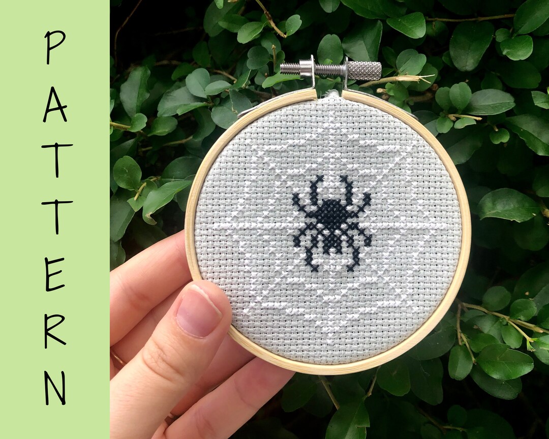 Pattern Easy Spider Web Cross Stitch 3 Inch Halloween Easy Cross Stitch ...
