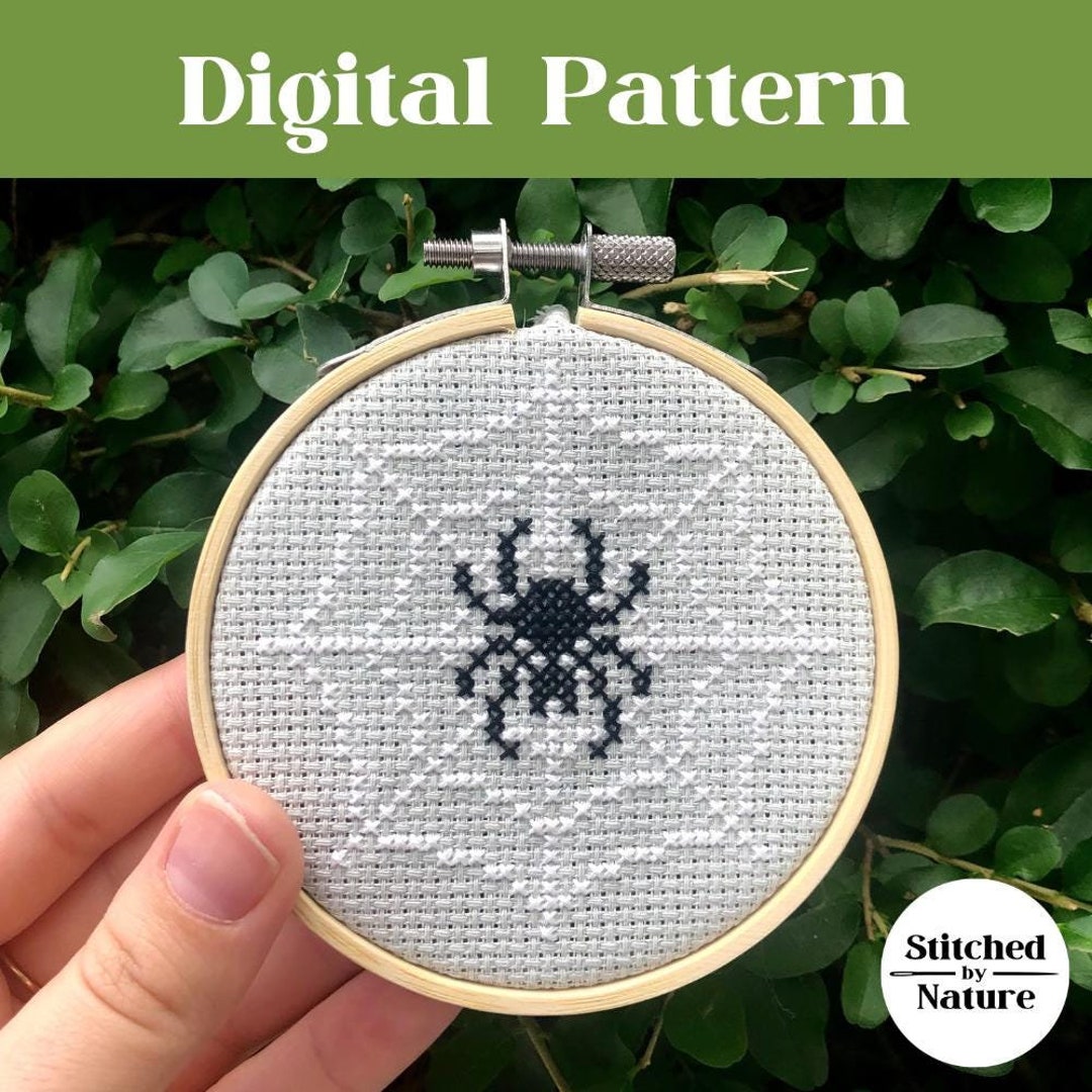 Pattern Easy Spider Web Cross Stitch | 3 Inch | Halloween Easy Cross ...