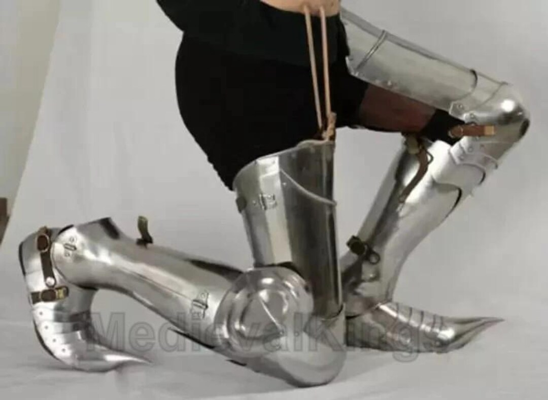 Medieval Steel Full Leg Armor Set With Sabatons | Articulated Greaves ...
