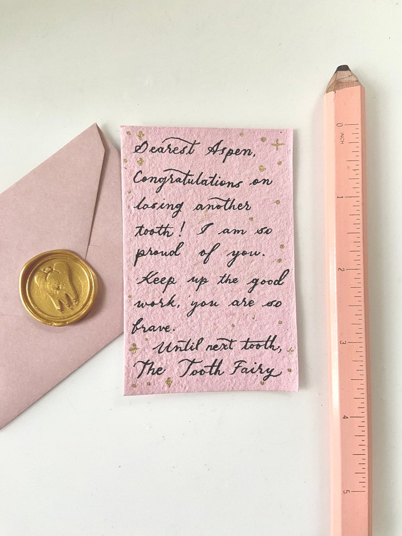 Tooth Fairy Letter Custom Calligraphy First Tooth Gift Letter for a ...
