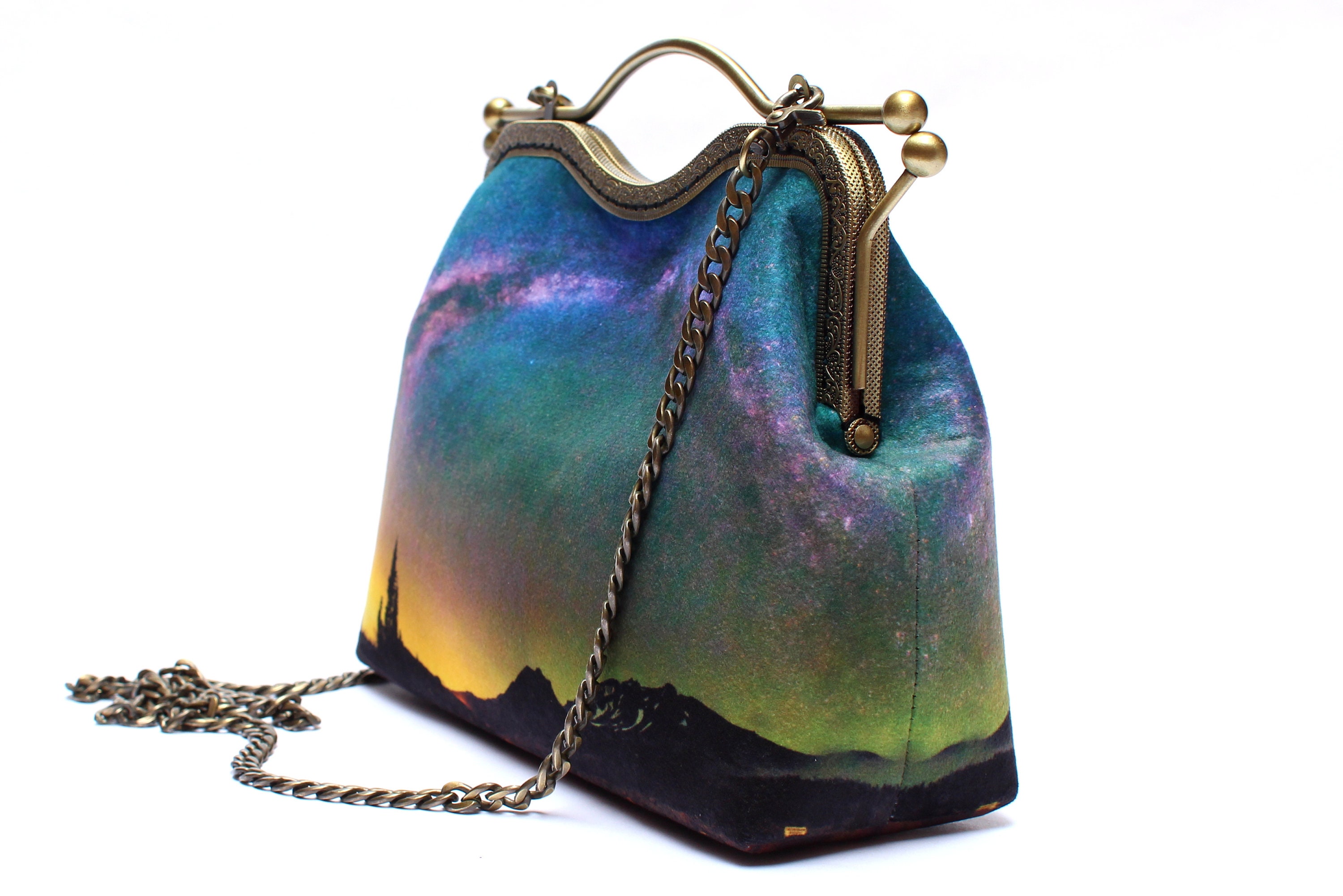 Mt Shasta Under the Milky Way Velvet Handbag - Etsy