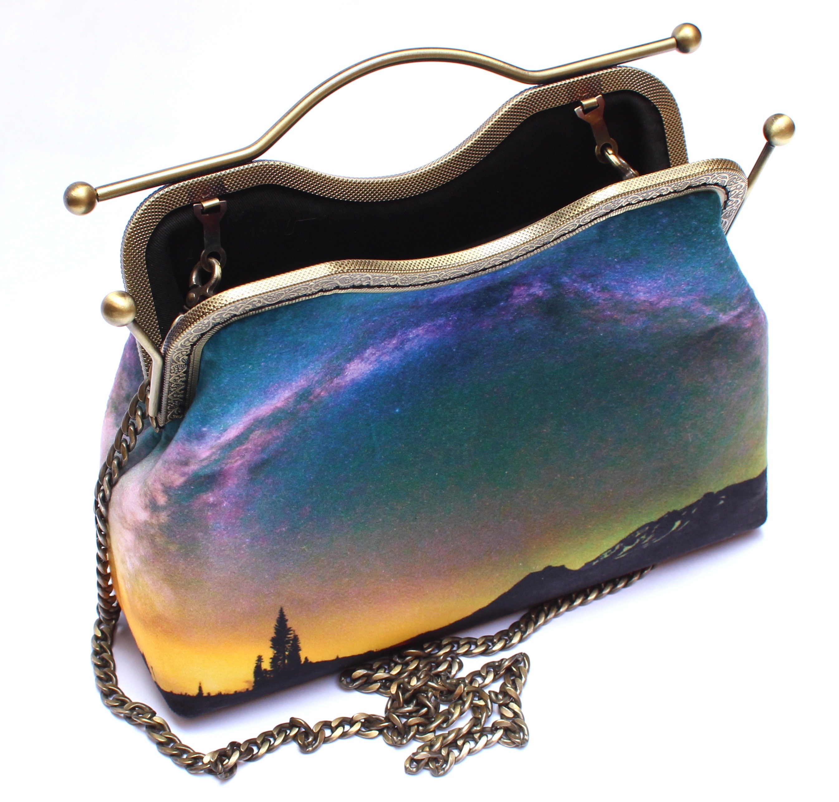 Mt Shasta Under the Milky Way Velvet Handbag - Etsy