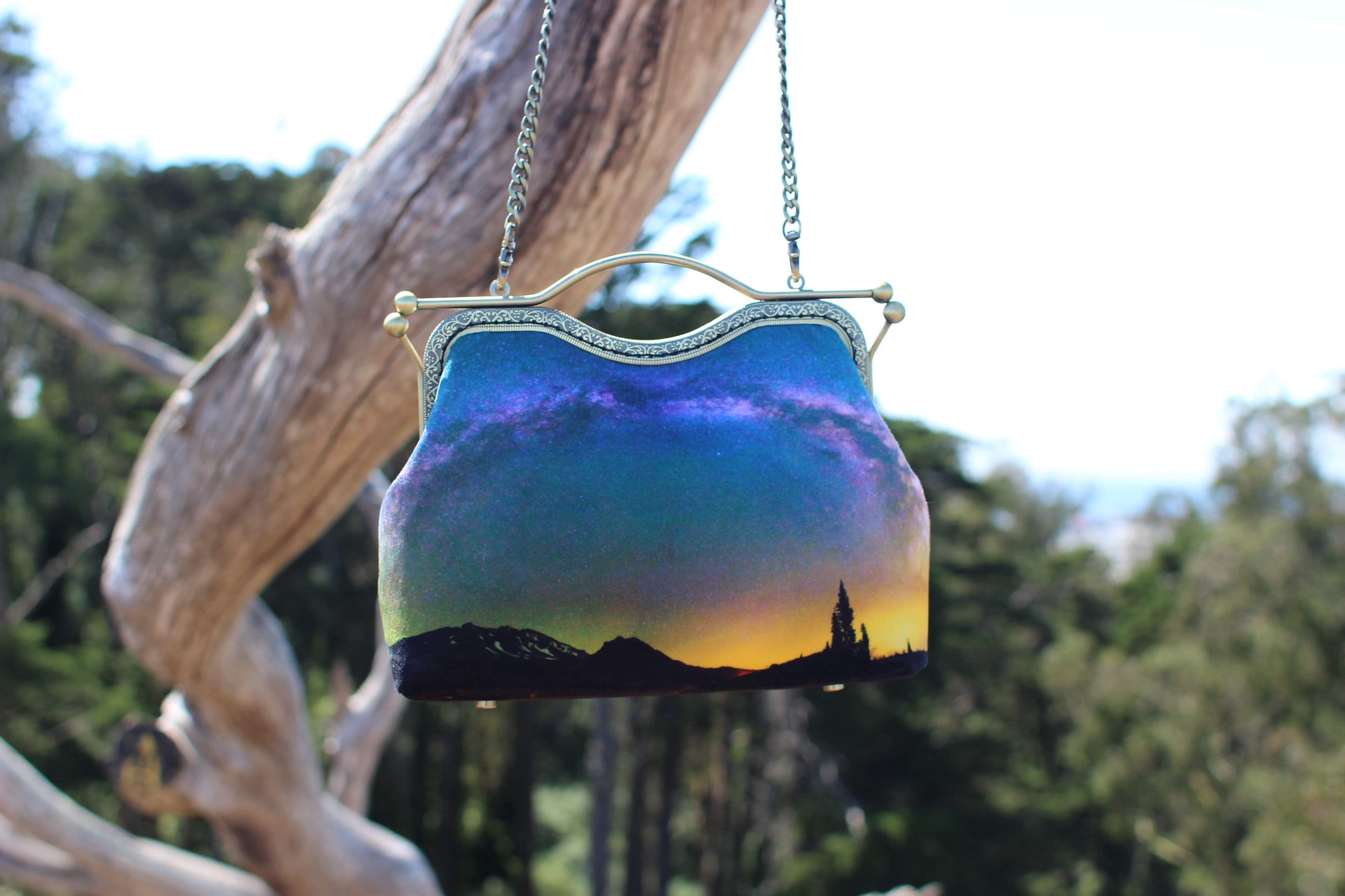 Mt Shasta Under the Milky Way Velvet Handbag - Etsy