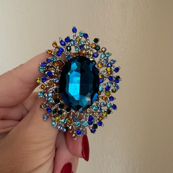 Blue Brooch - Etsy