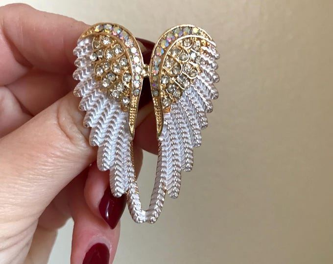 Elegant Angel Wings Brooch - Rhinestone Pin - Elegant Jewellery ...