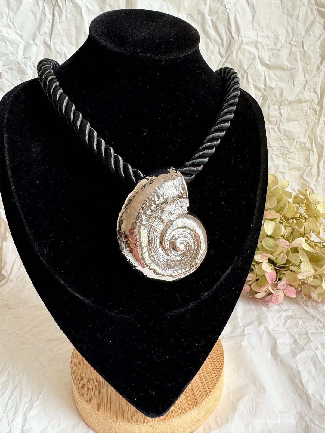 Nautilus Shell Choker: Silver Conch Pendant Necklace, 17" - Etsy