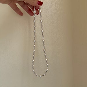 Silver Pearl Necklace. Majorca Pearl Choker. Shell Pearl Necklace ...