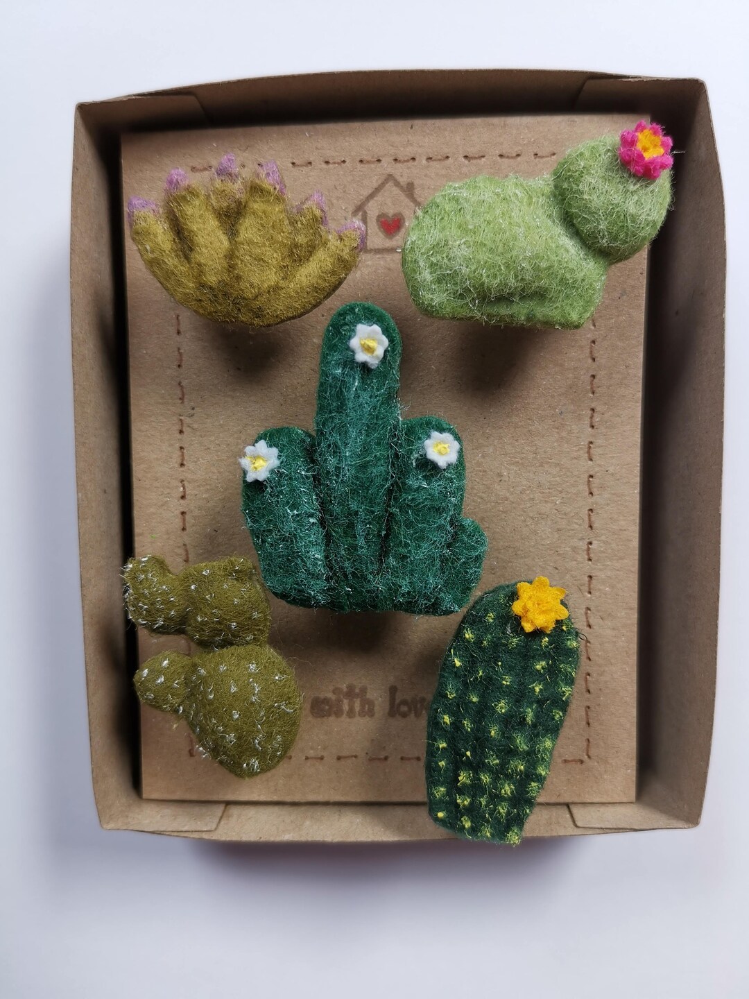 Handmade Felt Cactus Push Pins: Kawaii Succulent Memo Board Pins (set ...
