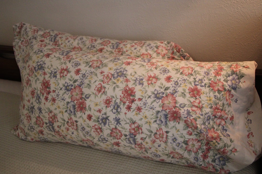 1990's Vintage - WESTPOINT STEVENS - Pink Blue Floral - Set of Two KING ...