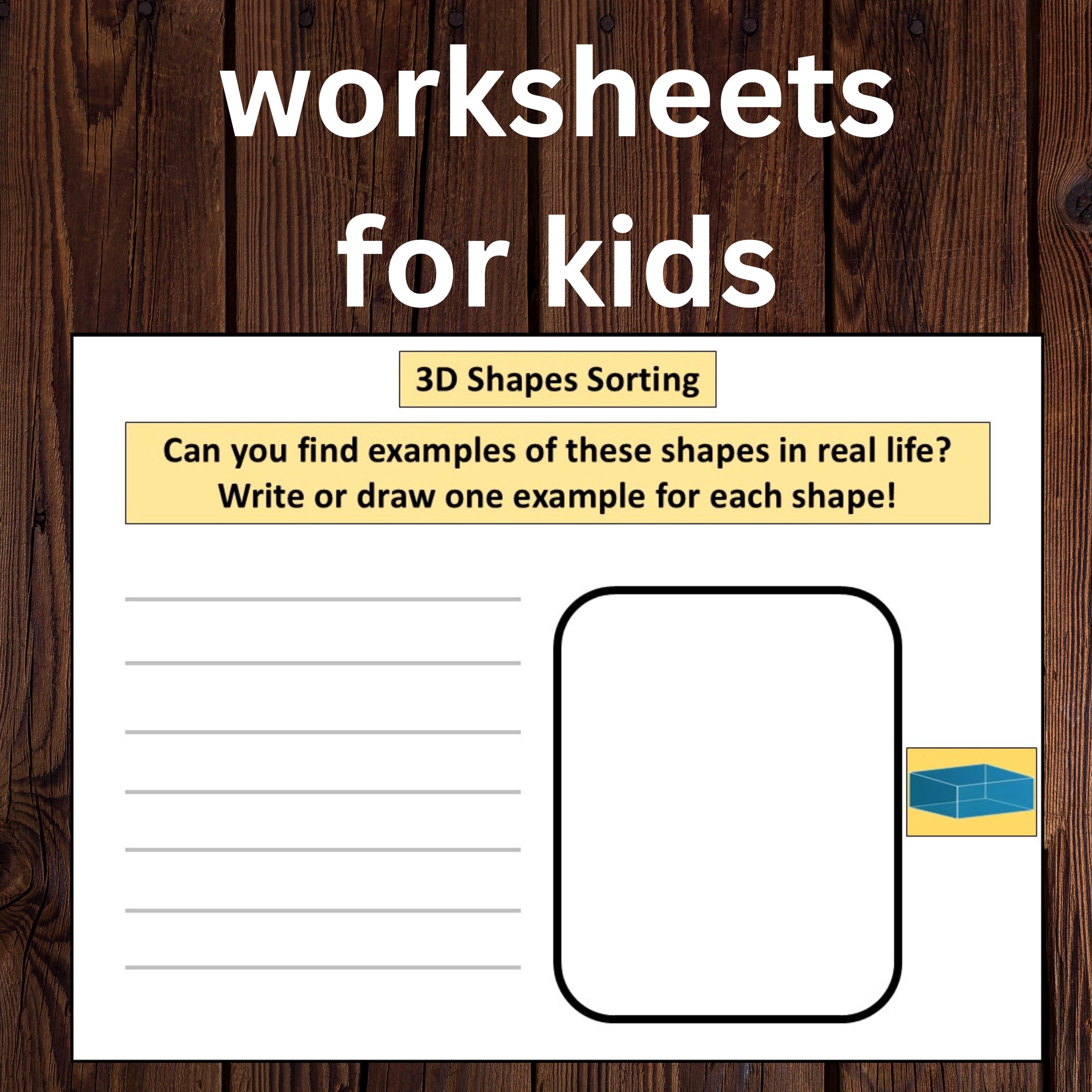 3d Shapes Sorting,3d Shapes Worksheet,kindergarten Math,3d Shapes ...
