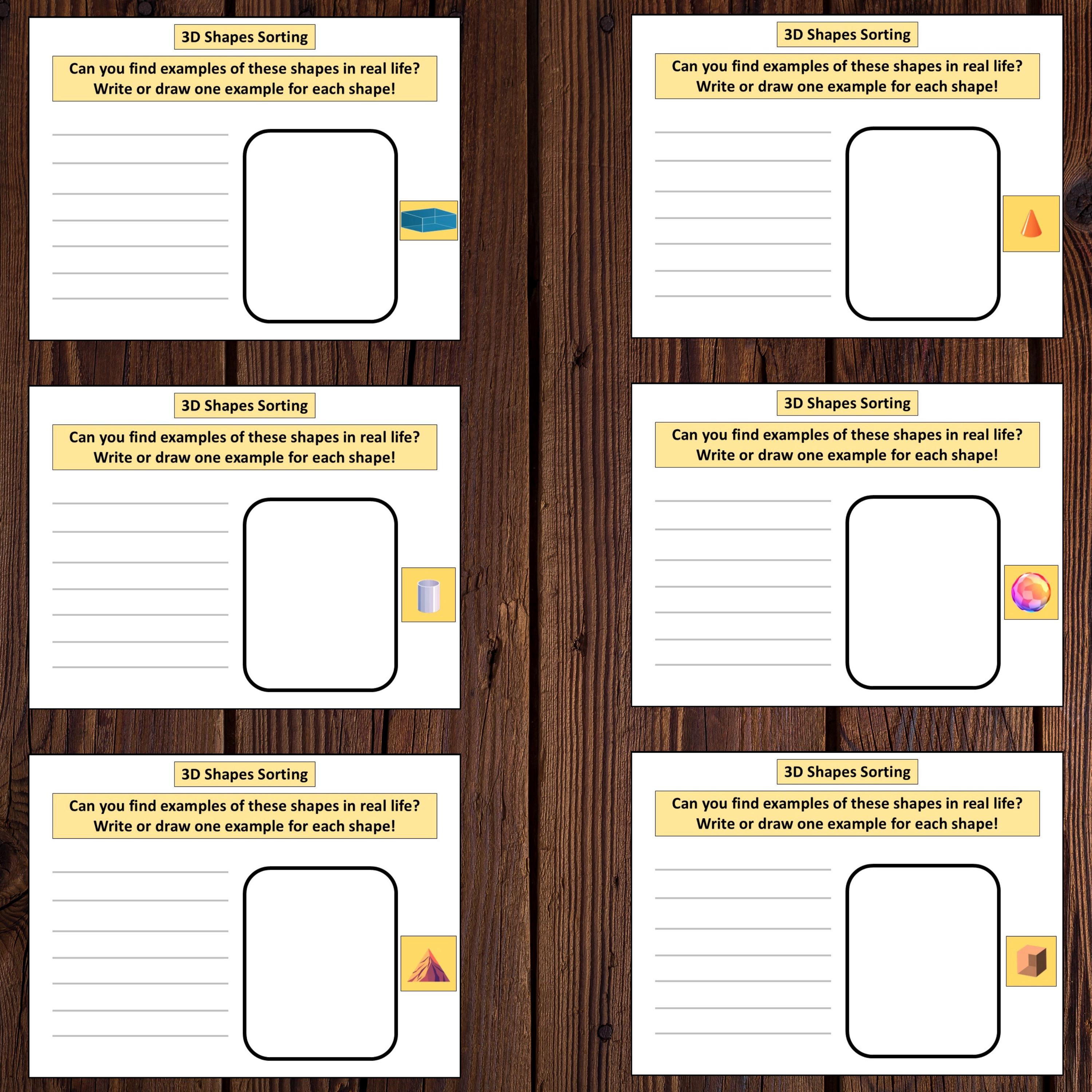3d Shapes Sorting,3d Shapes Worksheet,kindergarten Math,3d Shapes ...