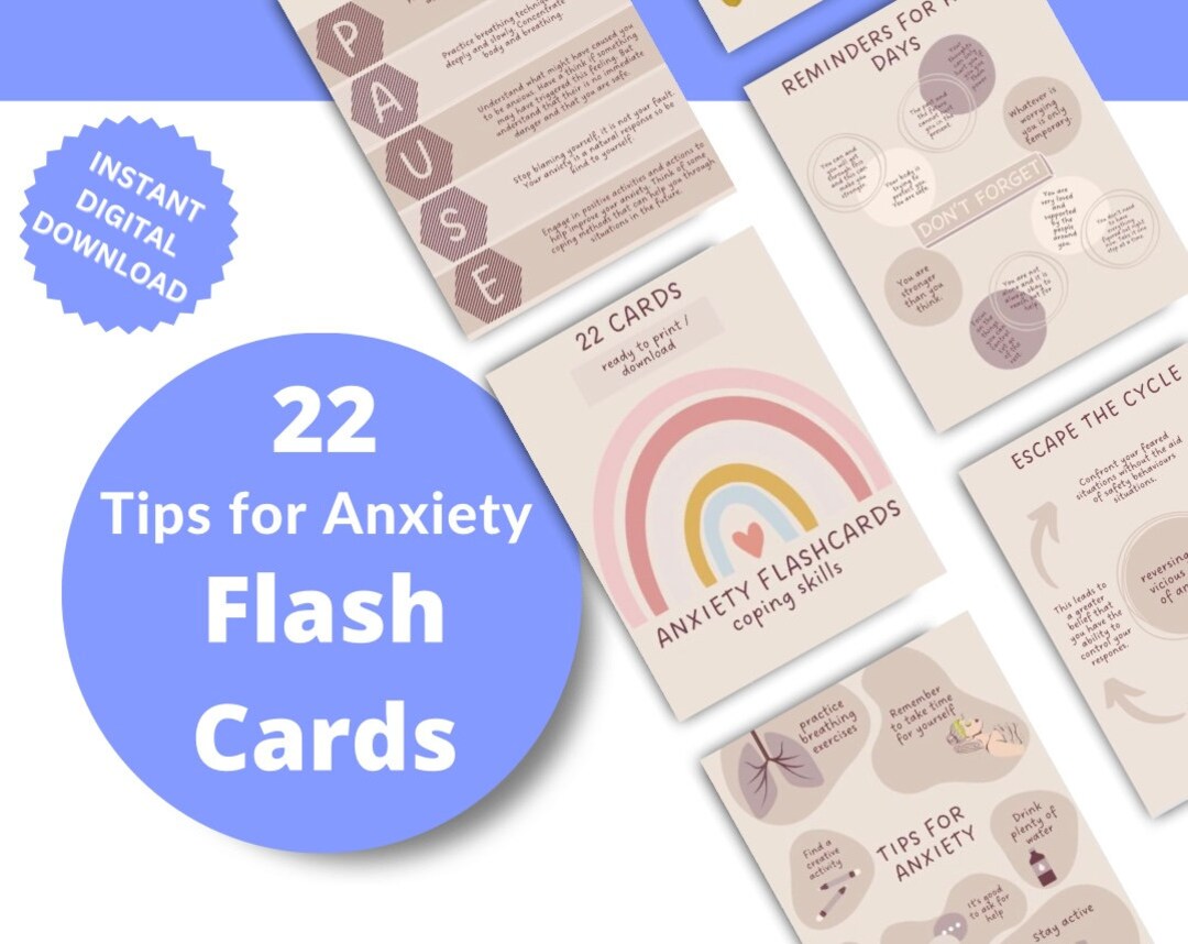 Tips for Anxiety - Flash Cards - Mental Health Coping Skills - Etsy