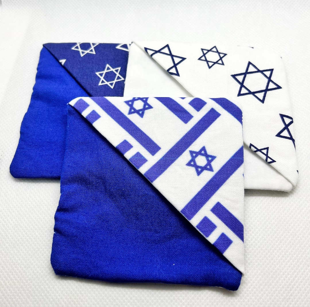 Jewish Star Bookmarks, Israeli Flag Bookmarks, Fabric Bookmarks, Corner ...
